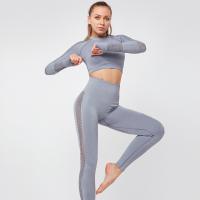 China Women Yoga ApparelYoga Crop Top Seamless Leggings Gym Set High Waist Legging Pants for sale