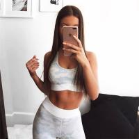 China Sport Suit Print Women's Yoga Apparel , Breathable Yoga Set Sexy Sporty Ladies Gym Wear for sale