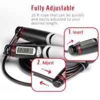 China Indoor / Outdoor Fitness Jump Ropes , Calorie Skipping Rope With Digital Counter for sale