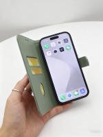 China TPU Bio Based Vegan Bamboo Fiber Flip Cover Phone Case With 3 Card Slots for sale