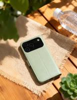 China TPU Bio Based Vegan Bamboo Fiber Flip Cover Phone Case With 3 Card Slots for sale