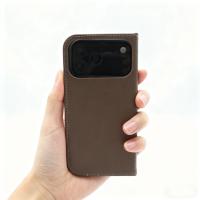China Genuine Leather Flip Wallet Phone Case Waterproof Shockproof Customizable Logo for sale