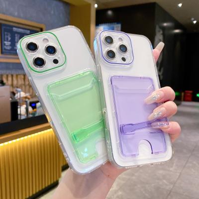 China Cell Phone Clear TPU Case Slim Fit With Built In Card Slot for sale