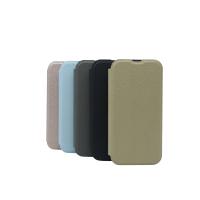 China Smooth Litchi Grain Leather Flip Case 2 Cards with Hidden Magnetic Closure for sale