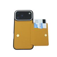 China Kickstand Leather Phone Case Customizable Logo Holds 3 Cards for sale