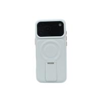 China Camera Protection Magnetic Stand Leather Phone Case with Wireless Charging for sale