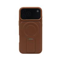 China Camera Protection Magnetic Stand Leather Phone Case with Wireless Charging for sale