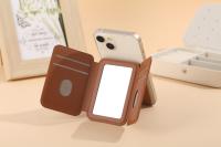 China Anti Scratch Magsafe Card Wallet With Tri Fold Layout / Mirror for sale