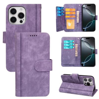 China Magnetic Buckle Flip Card Wallet Phone Case with Non Slip Card Slot for sale