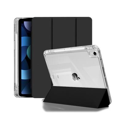China Transparent Back iPad Tablet Case Shockproof with Tri Fold Stand for sale