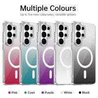 China For Customizable Logo Samsung Galaxy S25 Ultra Gradient Glitter Magnetic Phone Case Clear Shockproof Cover for sale