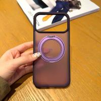 China Customized Logo 360° Rotatable Semi-Transparent  MagSafe Phone Case Direct sales from the source factory for sale