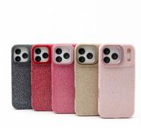 China Customized Diamond-Embedded Half-Wrap Leather Phone Case for sale