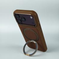 China 360° Rotatable Magnetic Ring Stand Leather Phone Case with Anti-slip & Anti-fingerprint Surface and Shockproof Drop Protection for sale
