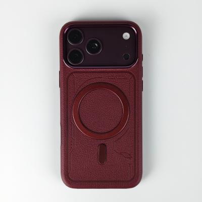 China Vintage Litchi Grain MagSafe Phone Case With OEM/ODM for sale