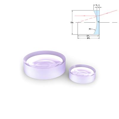 China Optical glass  185 nm to 2.1 µm  UV Fused Silica Plano-Concave(PCV) Lenses for sale