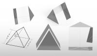 China Left Handed Optical Glass Prisms N-BK7 Cubic Right Angled Isosceles Prism for sale