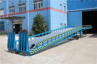 China Blue Hydraulic Mobile Yard Ramp For Container Truck Loading Or Work Shop Loading for sale