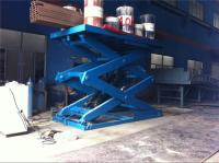 China Cargo Stationary Hydraulic Lift Table Four Safety Handrail 1200mm Double Scissors for sale
