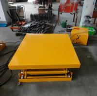 China Durable Stationary Hydraulic Lift Table For Warehouse Yellow for sale