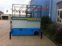 China Yellow Color 500KG Electric Hydraulic Scissor Lift With Extendable Platform for sale