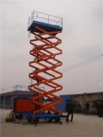 China Elevated Work Platform Mobile Scissor Lift Explosion Proof Valves Orange for sale
