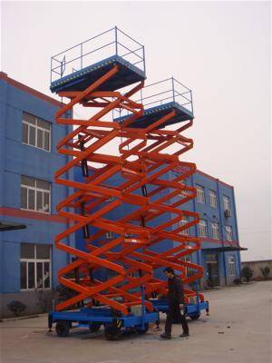China Manual Lowering Valves Easy Operation Hydraulic Electric Mobile One Man Scissor Lift for sale