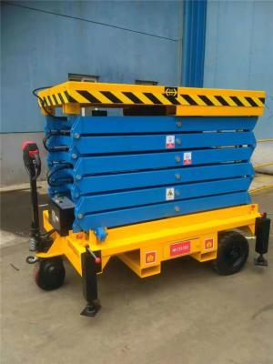 China Motorized Wheel Walk Explosion Proof  Valves Hydraulic Mobile Portable Scissor Lift for sale