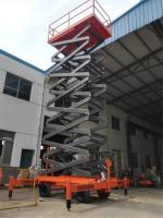 China 16M Height Forklift Pull Electric Hydraulic Aerial Working Heavy Duty Mobile Scissor Lift for sale