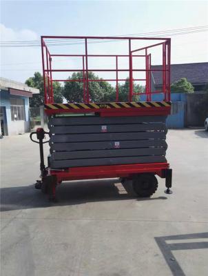 China 300KG 14M With Emergency Manual Lowing Valves Hydraulic Mobile Motorized Scissor Lift for sale