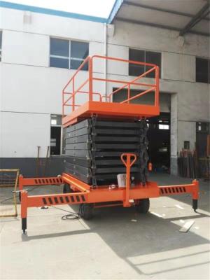 China 16M Height Forklift Pull Electric Hydraulic Aerial Working Heavy Duty Mobile Scissor Lift for sale