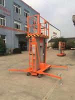 China 8m Double Mast Mobile Hydraulic Work Platform Lift Extensible Boom Platforms Orange for sale