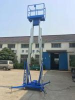 China Manual Pull Double Mast Mobile Aerial Work Platform Portable Boom Lift for sale