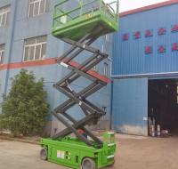 China Electric Mobile Scissor Lift Self Propelled Aerial Work Platform 10m Green for sale