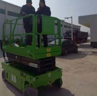 China Electric Mobile Scissor Lift Self Propelled Aerial Work Platform 10m Green for sale