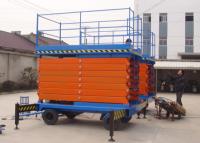 China Movable Scissor Lift Mobile Hydraulic Lift Ac380v Or Dc Battery Blue Orange for sale