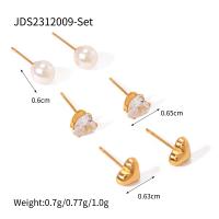 China 【 HydroTi]】Europe and the United States hot stainless steel zirconia earrings senior sense of niche pearl earrings titanium steel ear jewelry for sale