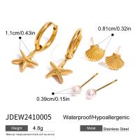 China 【 HydroTi]】Europe and the United States hot stainless steel zirconia earrings senior sense of niche pearl earrings titanium steel ear jewelry for sale