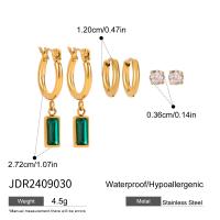 China 【 HydroTi]】Europe and the United States hot stainless steel zirconia earrings senior sense of niche pearl earrings titanium steel ear jewelry for sale
