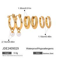 China 【 HydroTi]】Europe and the United States hot stainless steel zirconia earrings senior sense of niche pearl earrings titanium steel ear jewelry for sale