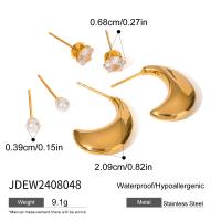 China 【 HydroTi]】Europe and the United States hot stainless steel zirconia earrings senior sense of niche pearl earrings titanium steel ear jewelry for sale
