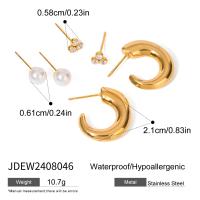 China 【 HydroTi]】Europe and the United States hot stainless steel zirconia earrings senior sense of niche pearl earrings titanium steel ear jewelry for sale