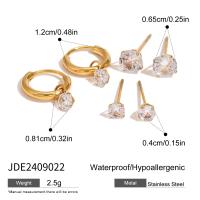 China 【 HydroTi]】Europe and the United States hot stainless steel zirconia earrings senior sense of niche pearl earrings titanium steel ear jewelry for sale