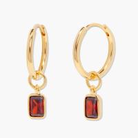 China 5mm 2.5inches Copper Earrings Mackenzie Birthstone Hoops Rhodium Plated for sale