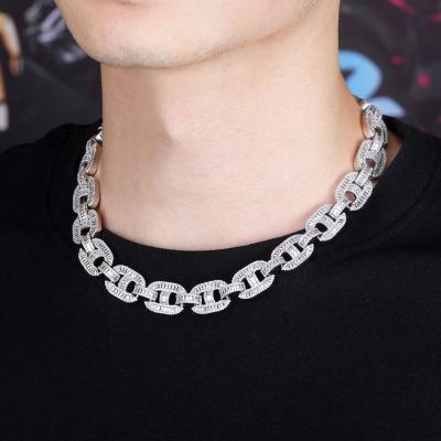 China 22inch 24inch Copper Necklaces Pig Nose Diamond Mens Necklace for sale