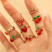 China 3.565g 8# Copper Finger Ring Strawberry Round Ring for sale