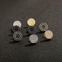 China Black Zirconium Copper Earrings  Round Diamond Earrings 3.5g for sale