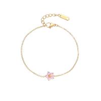 China Zircon Stone Flower Stainless Steel Bracelet for Women for sale