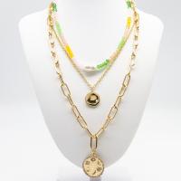 China Fashion Gold Necklace Jewelry Sets with Acrylic Pear Beads Necklace for Women for sale