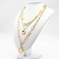 China Fashion Gold Necklace Jewelry Sets with Acrylic Pear Beads Necklace for Women for sale